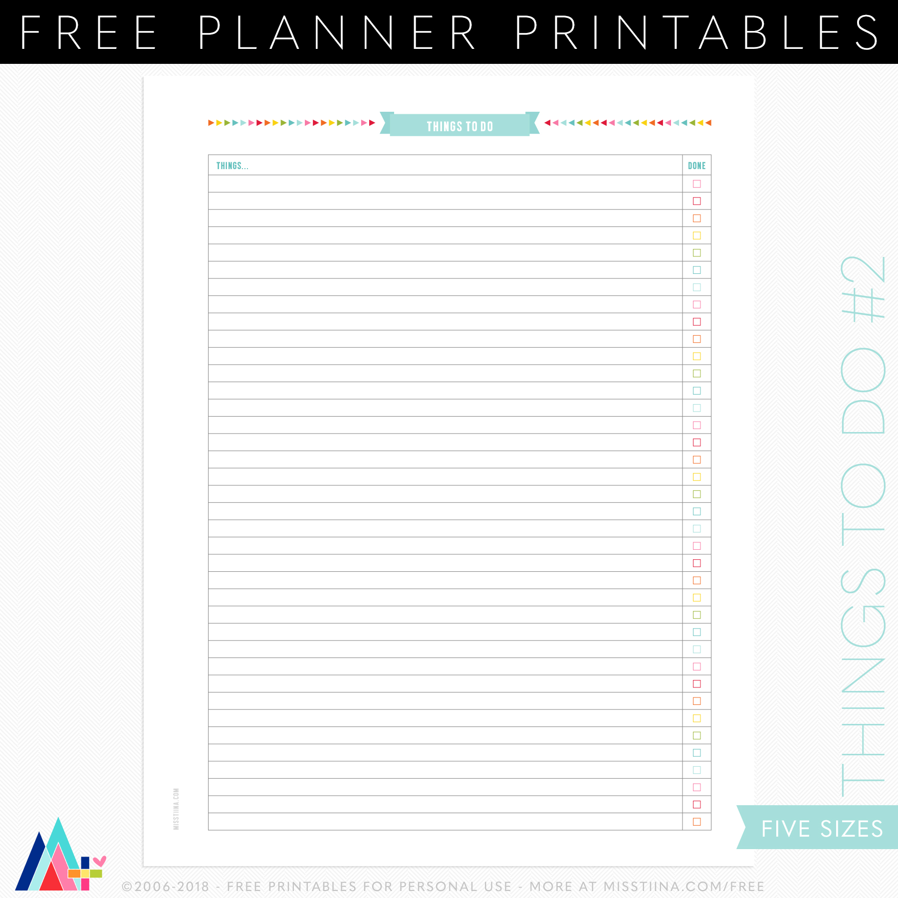 PLANNER PRINTABLES MissTiina
