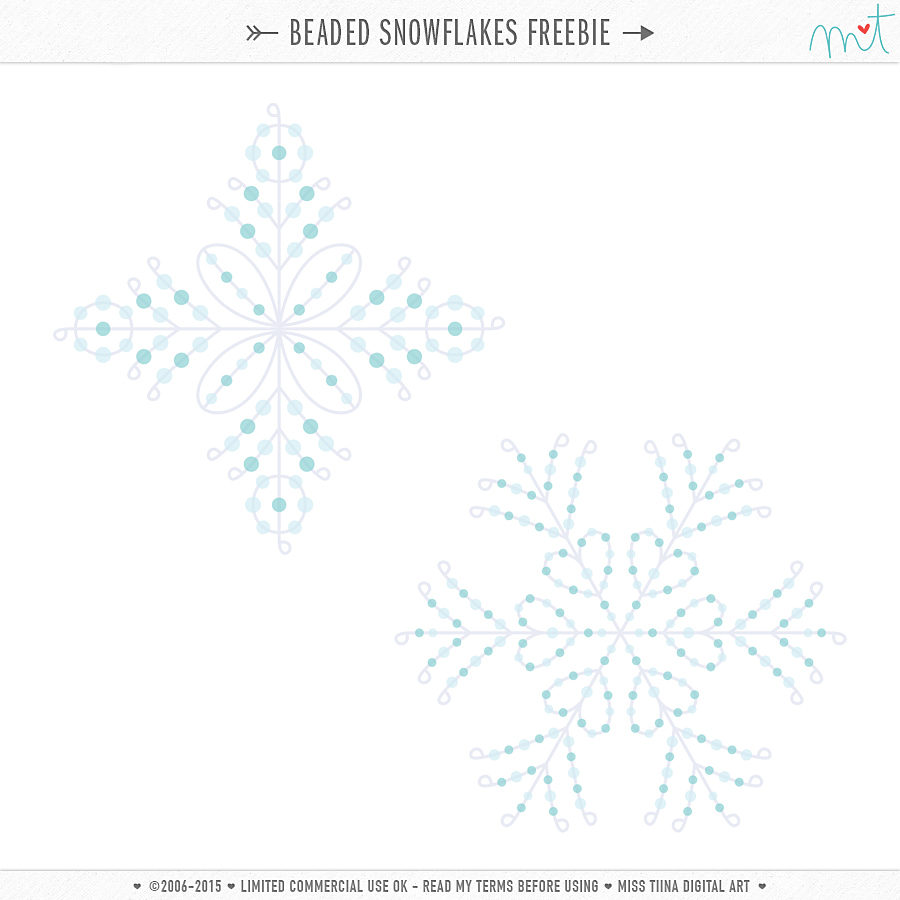 Vector Beaded Snowflakes {CU} Freebie • Miss Tiina
