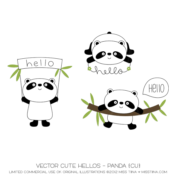 NEW Vector Cute Hellos – Panda! • Miss Tiina