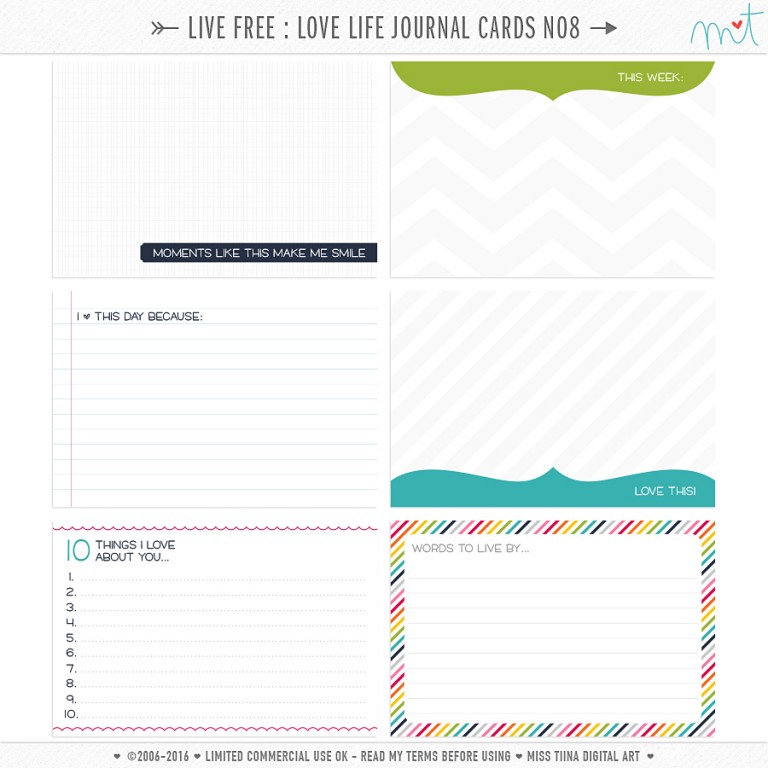 60 FREE Printable Journal Cards • Miss Tiina