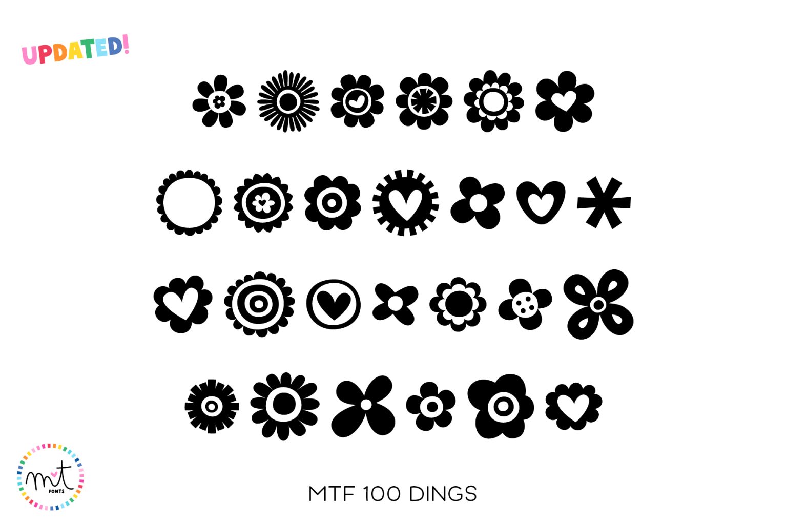 MTF 100 Dings Font • Miss Tiina Fonts