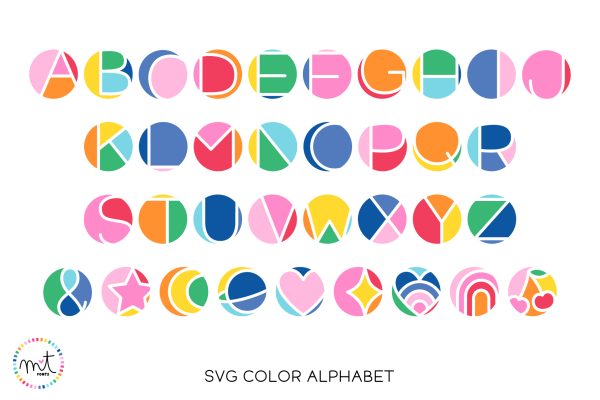 MTF Color Block SVG Color Alphabet Font + Black • Miss Tiina Fonts