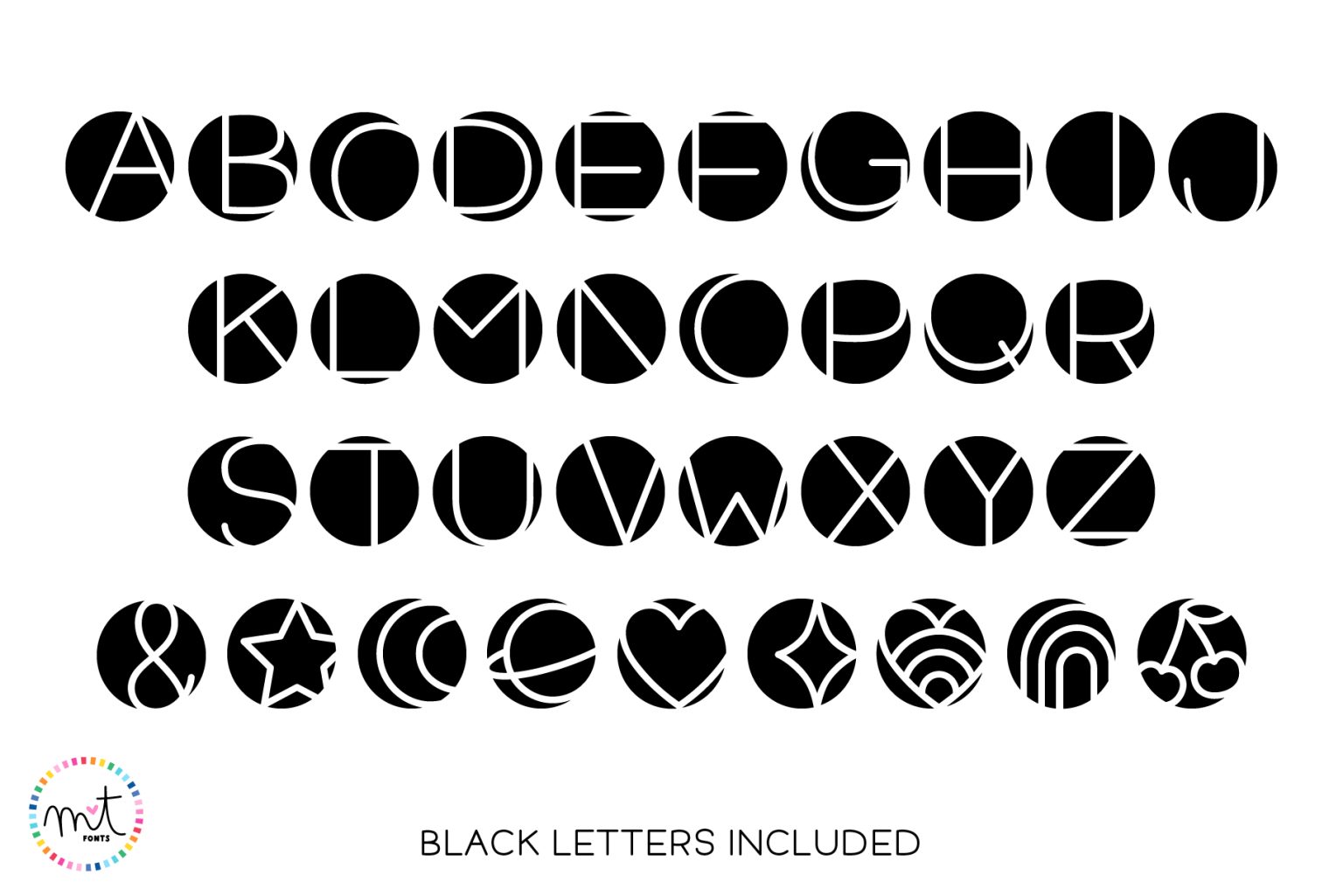 MTF Color Block SVG Color Alphabet Font + Black • Miss Tiina Fonts