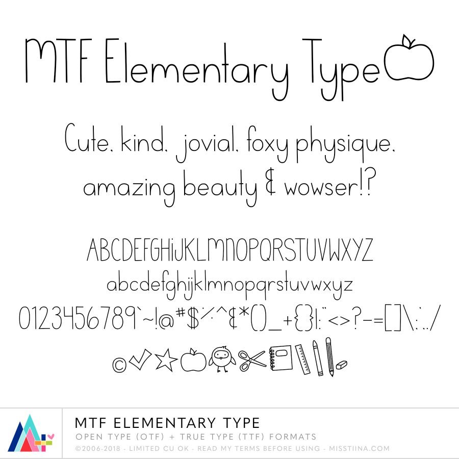 MTF Elementary Type Font • Miss Tiina Fonts