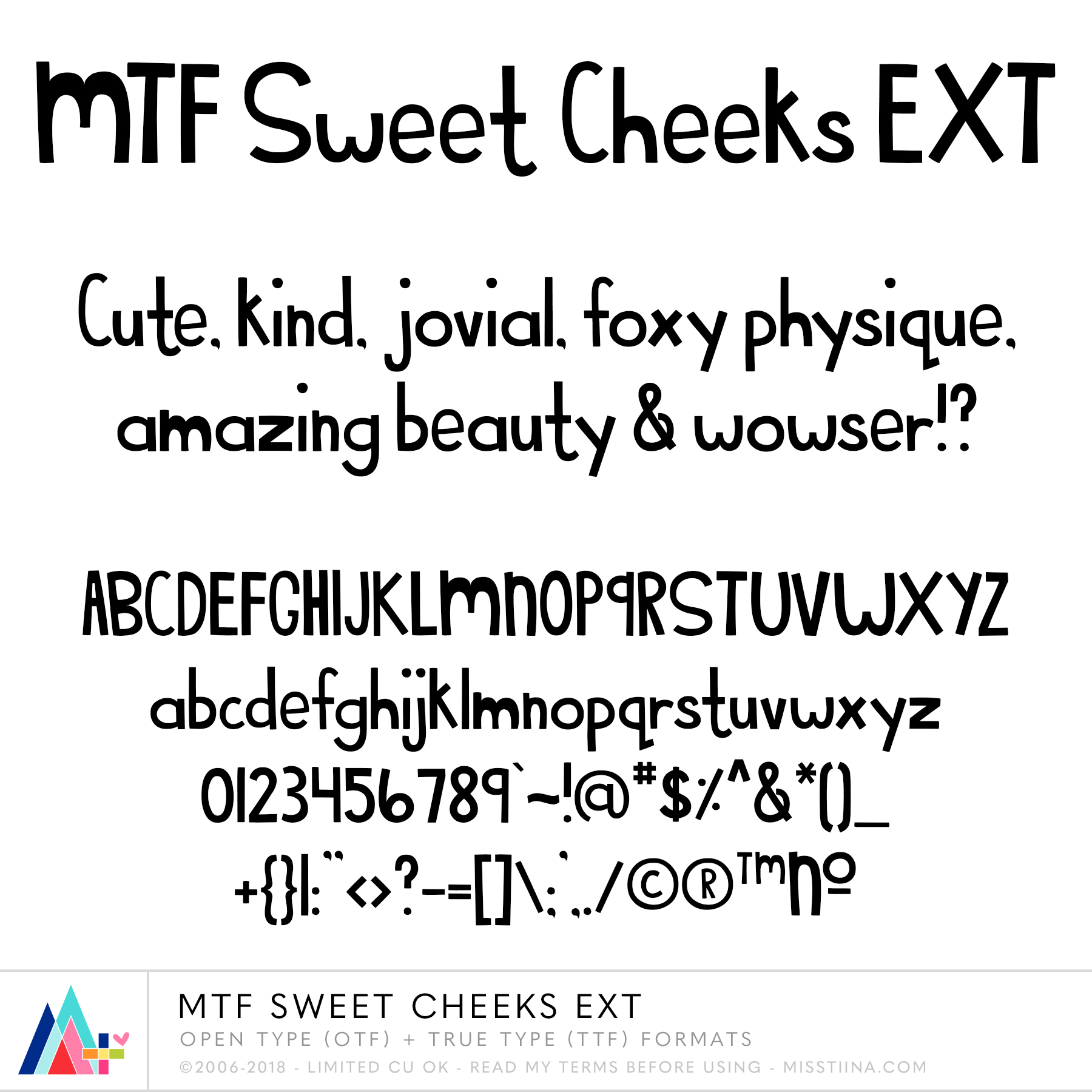 MTF Sweet Cheeks EXT Font • Miss Tiina Fonts