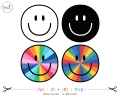 Miss Tiina + SVG Cutting Files + Smiley Guy Rainbow SVG