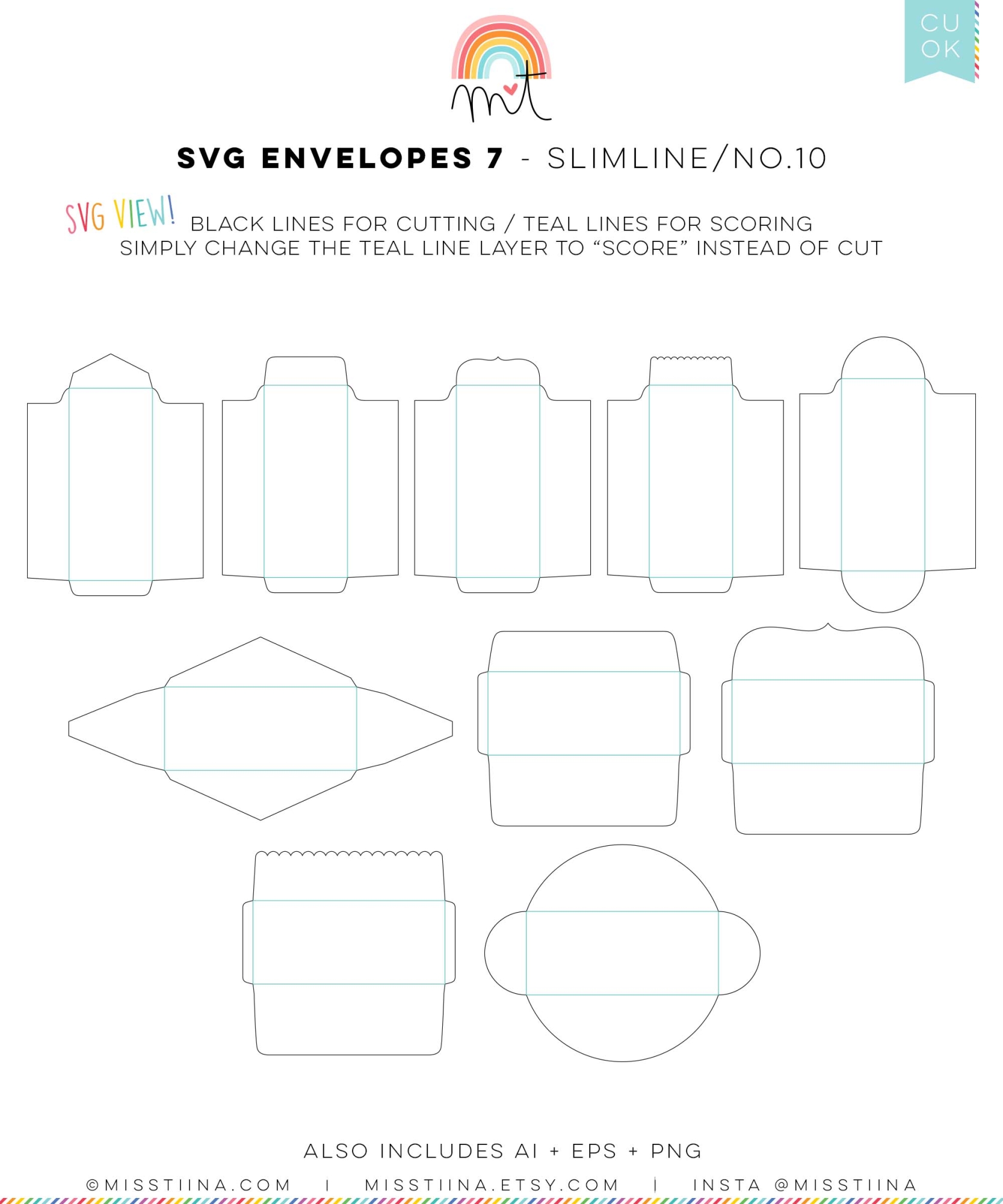 Miss Tiina Svg Cutting Files Envelopes 7 Slimline Svg