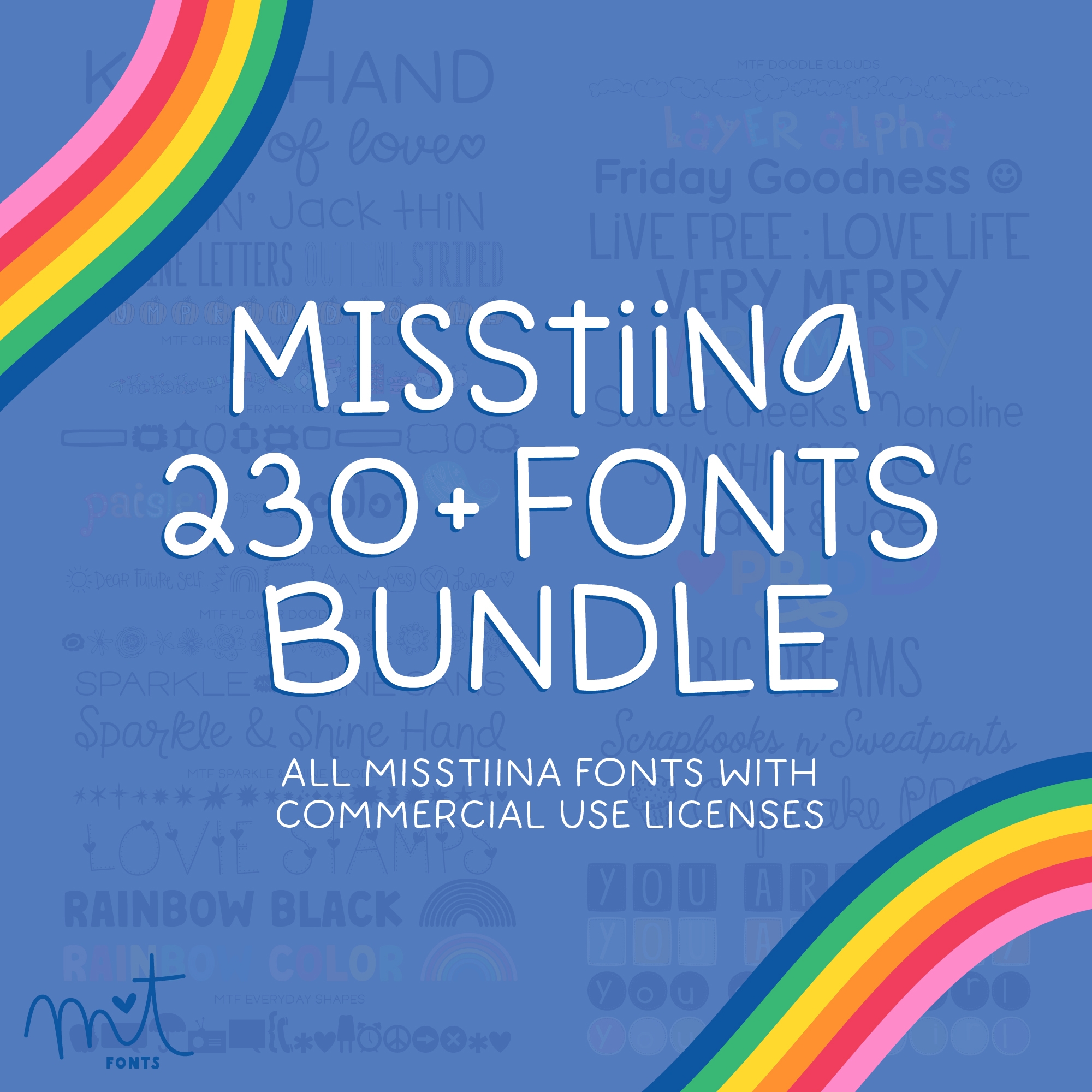 Miss Tiina + Bundles + Miss Tiina Fonts - Font Bundle