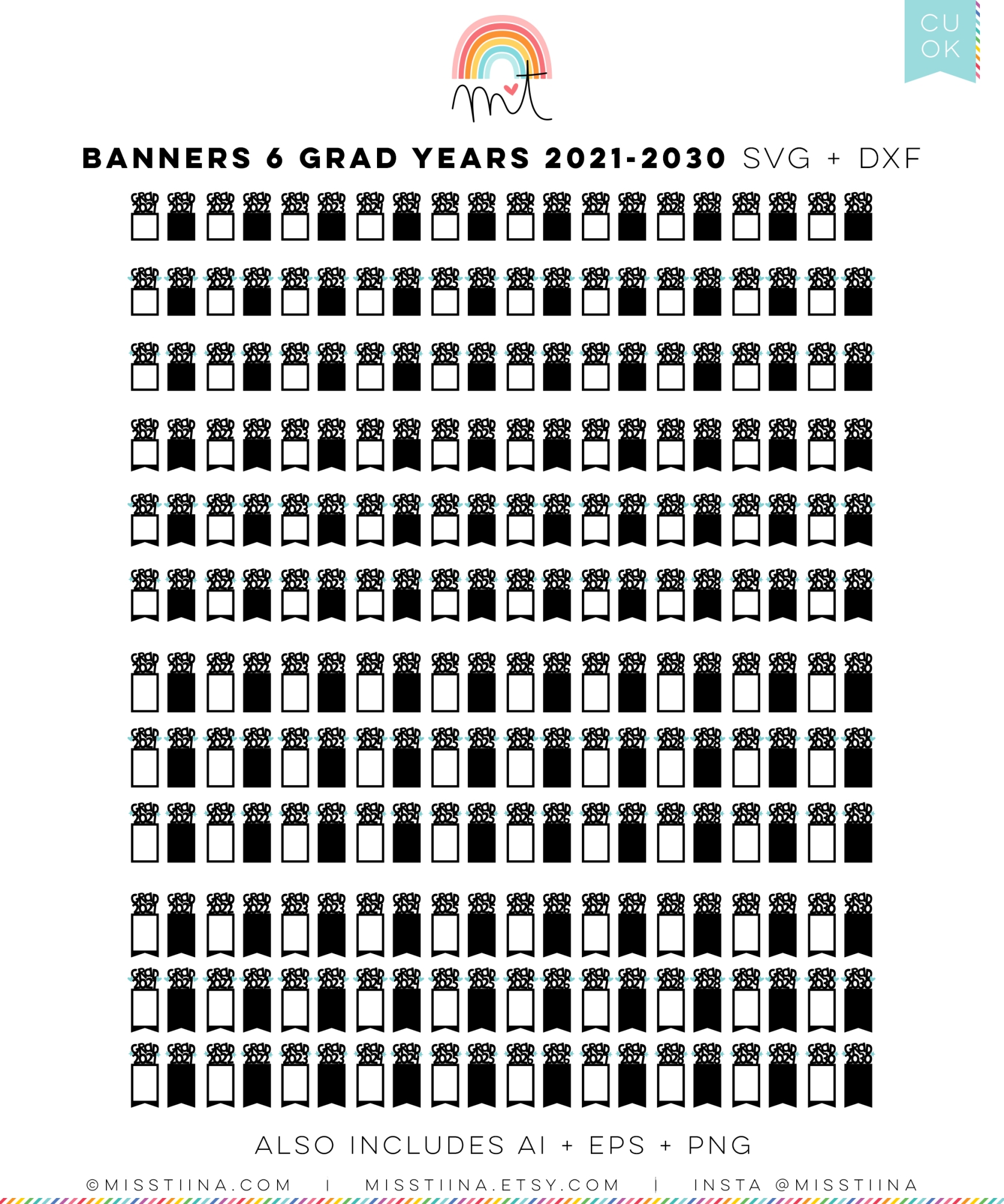 Miss Tiina + SVG Cutting Files + Banners 6 - Graduation Photo Templates SVG