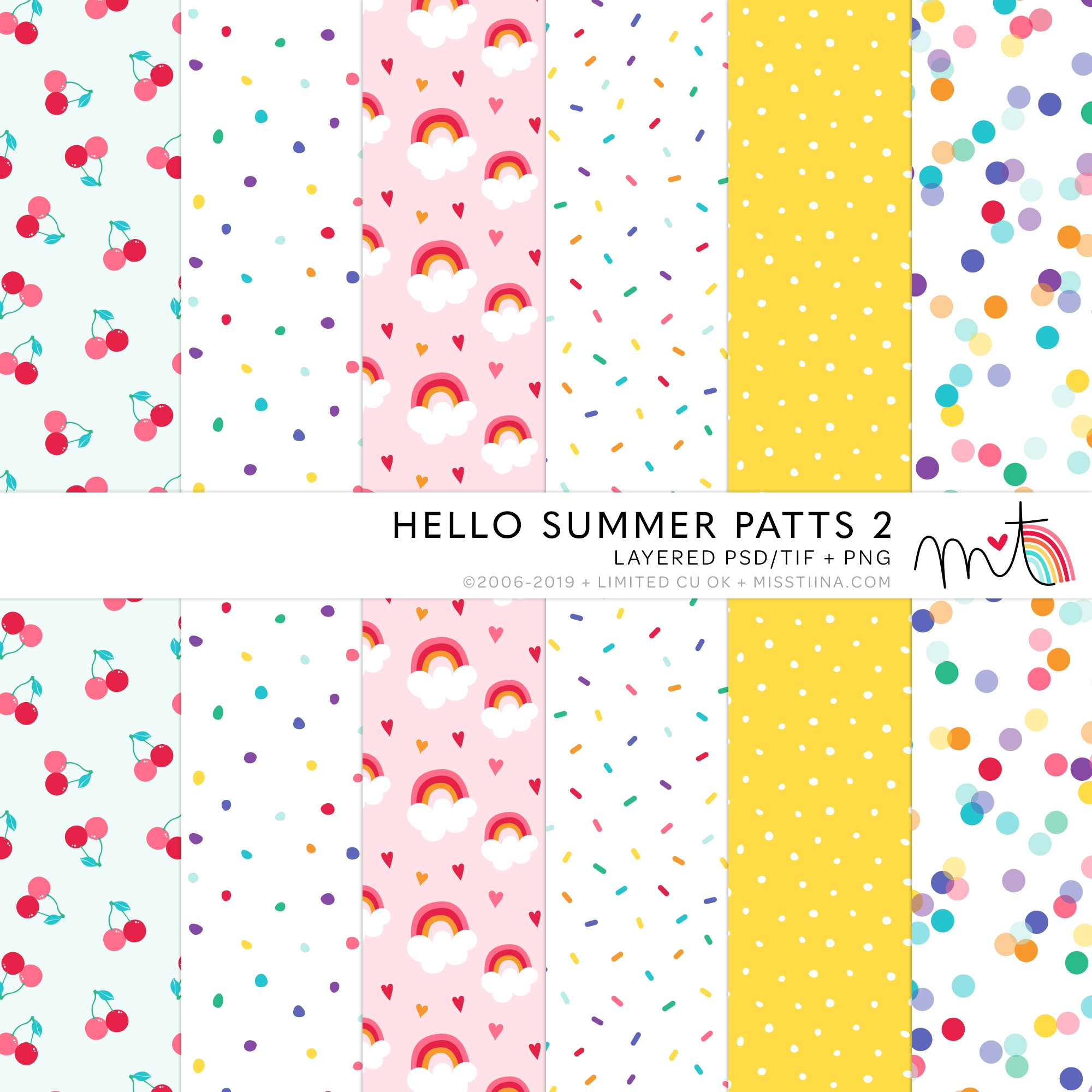 Miss Tiina + Patterned Papers + Hello Summer Patts 2 CU