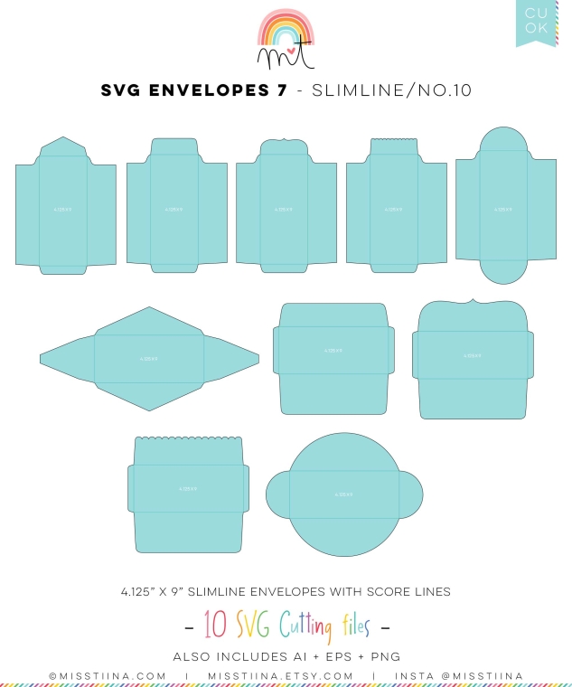 Miss Tiina + SVG Cutting Files + Envelopes Collection