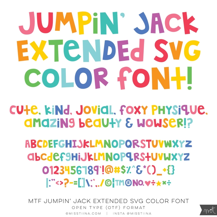 Miss Tiina + Fonts + MTF Hip Hip Yay SVG Color Font